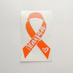 Personalized Orange Awareness Car Decal | Custom Name Multiple ...