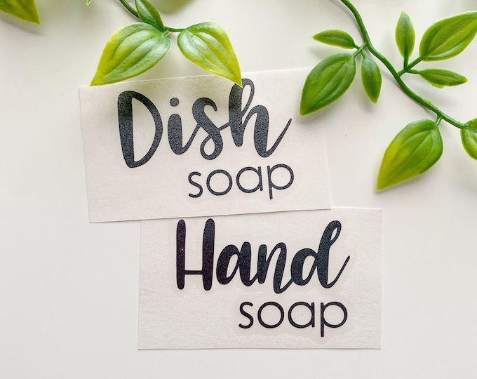 Hand Soap Dish Soap Labels - Vinyl Decal Sticker Cute Kitchen - Etsy