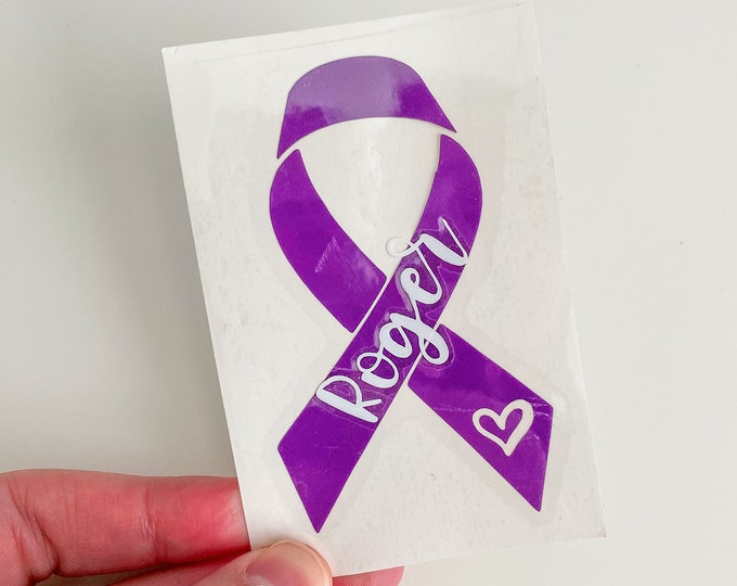 Forever in My Heart Infinity Purple Ribbon Memorial Vinyl Decal, Angel ...