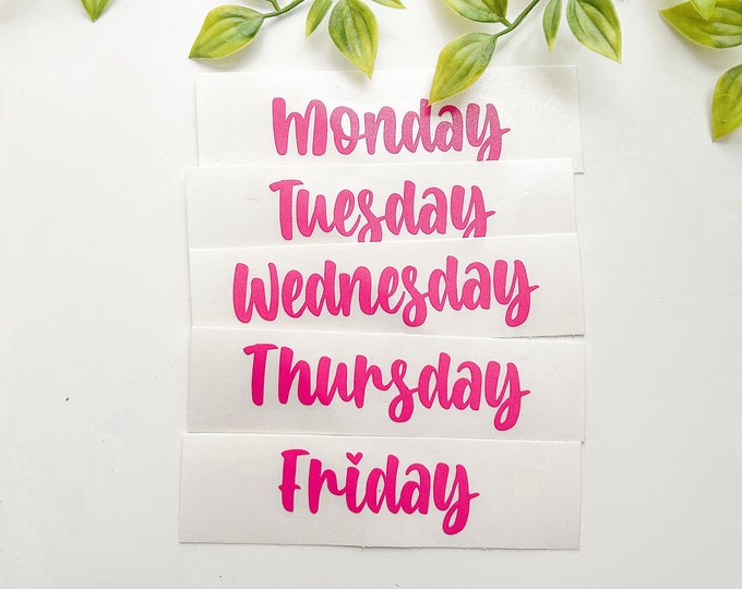 Days of the Week Label Set decals Only - Etsy