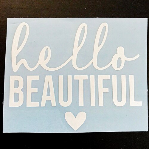Hello Beautiful Sticker for Wall or Mirror Decal Adhesive | Etsy
