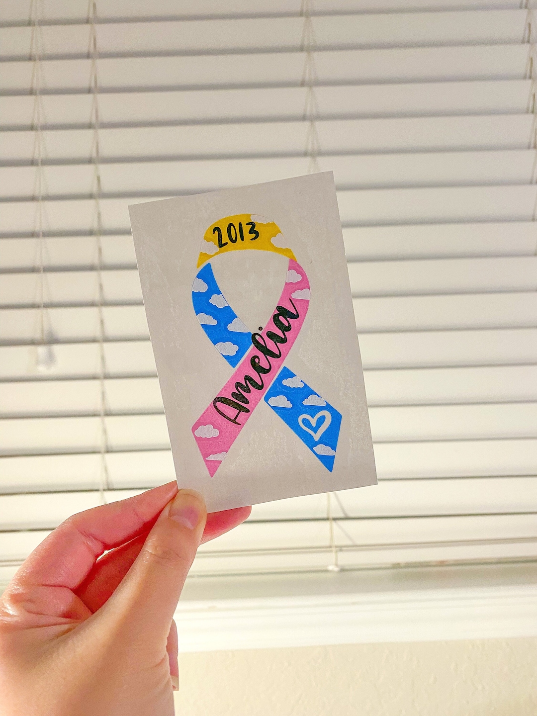 Personalized CDH Awareness Vinyl Sticker Custom CDH Ribbon Sticker With ...