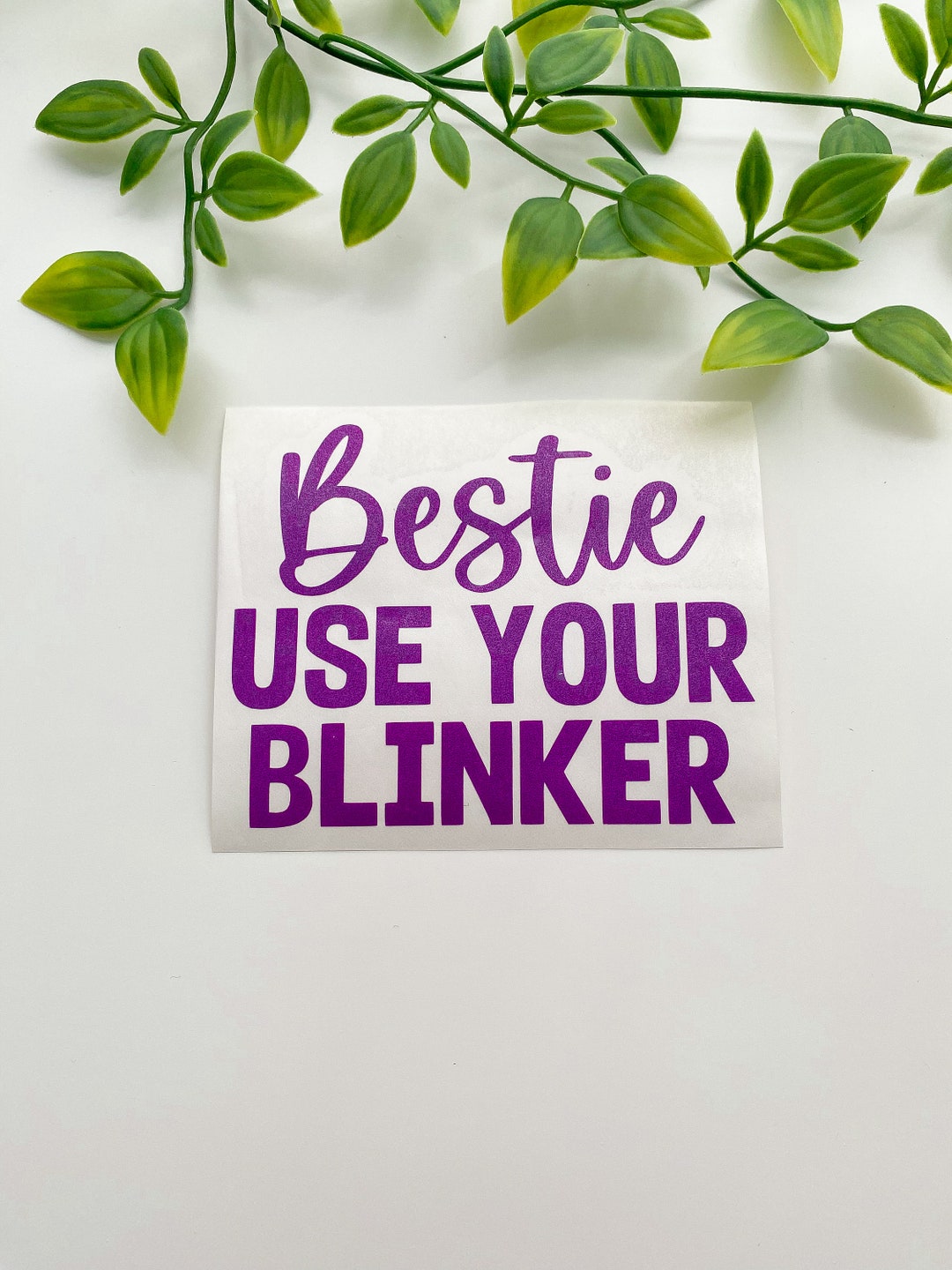 Funny Car Decal, Bestie Use Your Blinker, Water Resistant Car Window ...