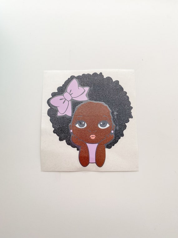 Little Black Girl With Afro Sticker Cute Black Princess - Etsy