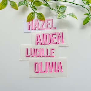 Double Layered Name Sticker, 3D Shadow Name Vinyl Decal, Custom Name ...