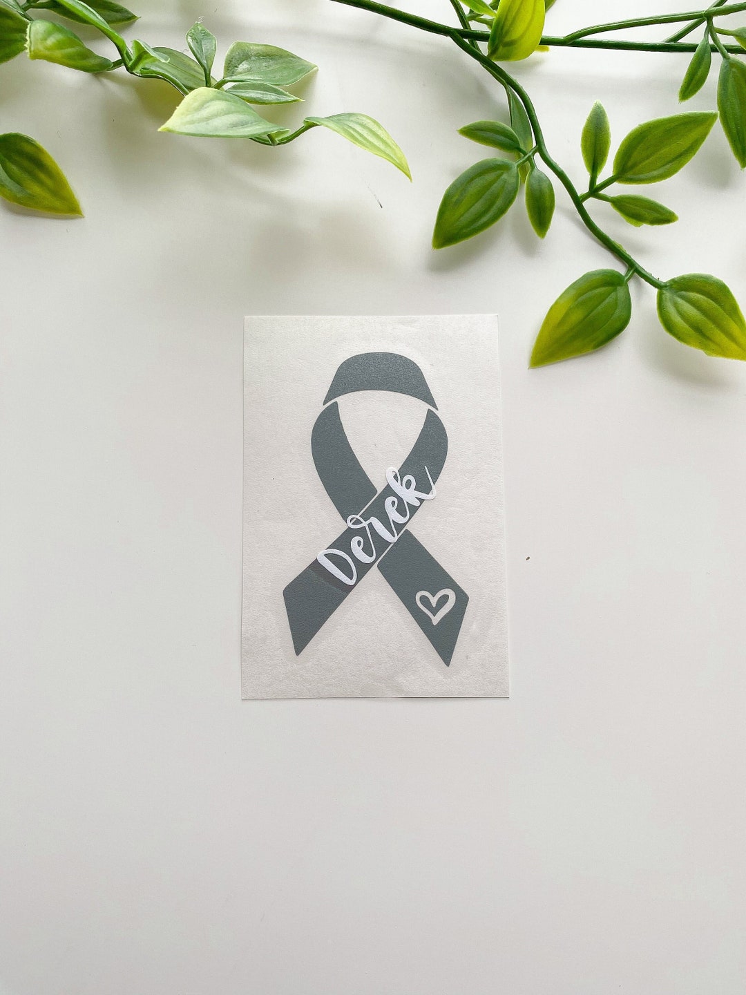 Brain Cancer Awareness Ribbon, Waterproof Vinyl Sticker, Gray Cancer ...