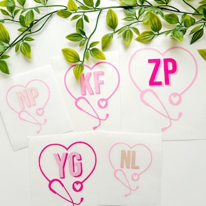 Custom Nurse Sticker, Nurse Monogram, Double Layer Monogram, 3D Shadow ...