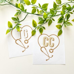 Custom Nurse Sticker, Nurse Monogram, Double Layer Monogram, 3D Shadow ...