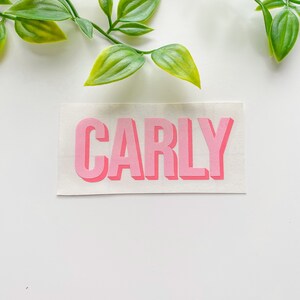 Double Layered Name Sticker 3D Shadow Name Vinyl Decal - Etsy