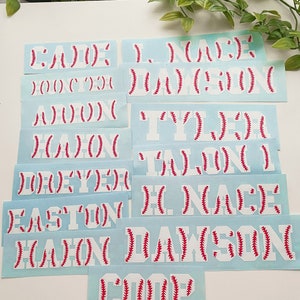 Baseball Name Sticker, Baseball Helmet Sticker, Waterproof Vinyl ...