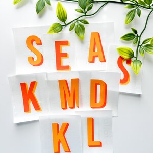 Double Layer Monogram Sticker | 3D Shadow Initial Letters Vinyl Decal ...