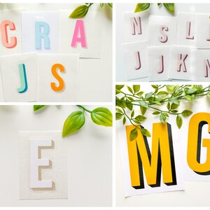 Double Layer Monogram Sticker | 3D Shadow Initial Letters Vinyl Decal ...
