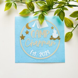 Custom Camp Decals, Waterproof Camping Tumbler Stickers, Personalized ...