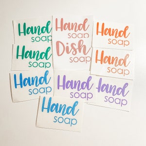Soap Bottle Stickers. Dish Soap Decal. Hand Soap Decal. Wash Your Hands ...