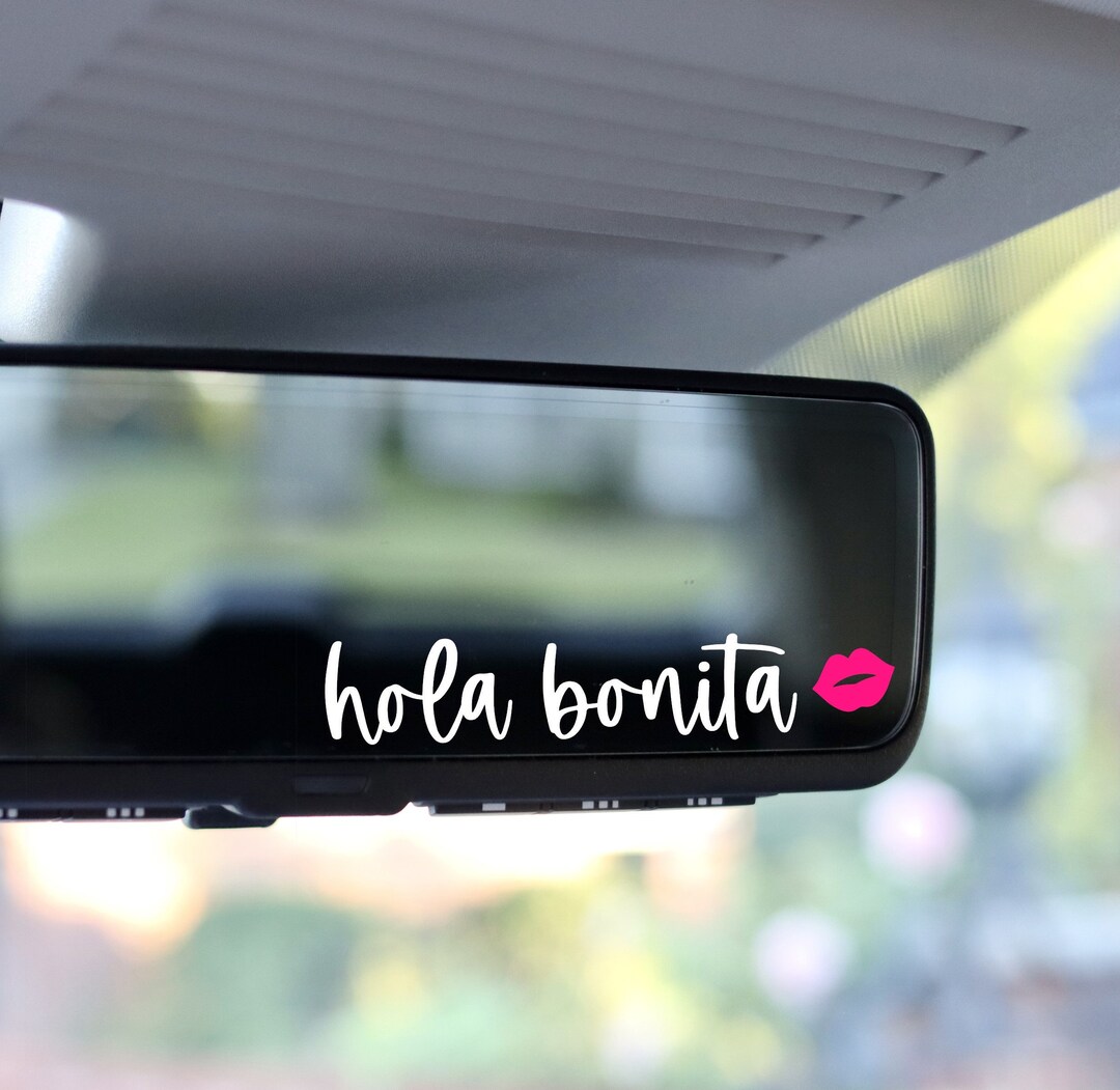 Hola Bonita Sticker, Rearview Mirror Sticker, Car Mirror Decal, Water ...