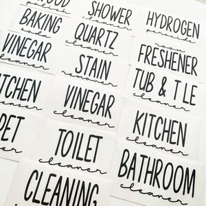 Cleaning Labels, Home Organization Cleaner Stickers, Waterproof Vinyl ...