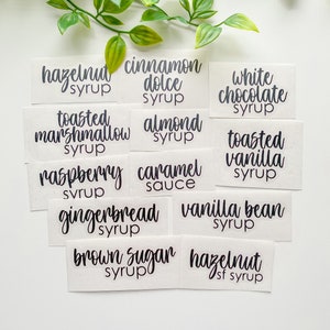 Coffee Syrup Stickers, Waterproof Vinyl Stickers, Syrup Bottle Labels ...