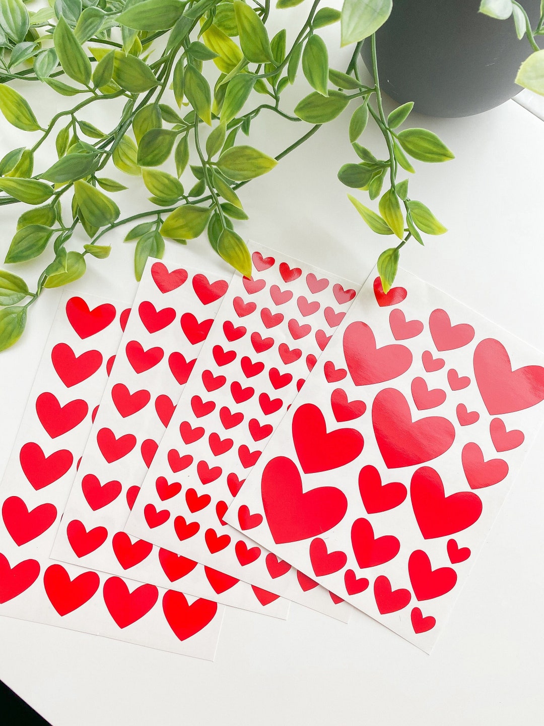 Heart Sticker Sheets, Vinyl Sticker, Water Resistant Adhesive Vinyl ...