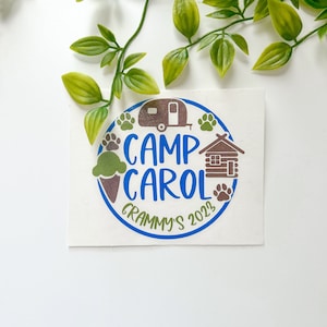 Custom Camp Decals, Waterproof Camping Tumbler Stickers, Personalized ...