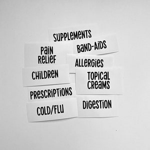 Custom Medicine Cabinet Labels | Medicine Cabinet Organization Vinyl ...