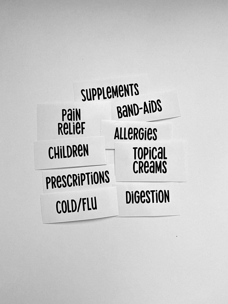 Custom Medicine Cabinet Labels | Medicine Cabinet Organization Vinyl ...