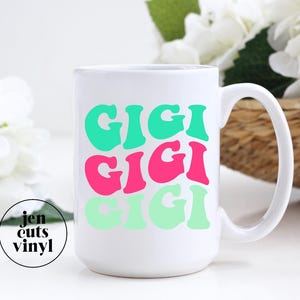 Retro Gigi Decal, Water Resistant Car Decal, Wavy Font, Tumbler Vinyl ...