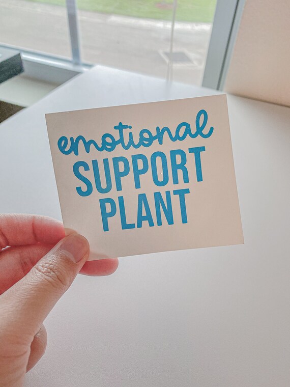 Emotional Support Plant Vinyl Sticker Plant Pot Stickers - Etsy