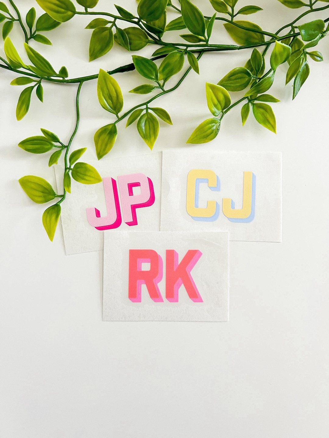 Double Layer Monograms, Monogram Stickers, Shadow Letters, Custom ...