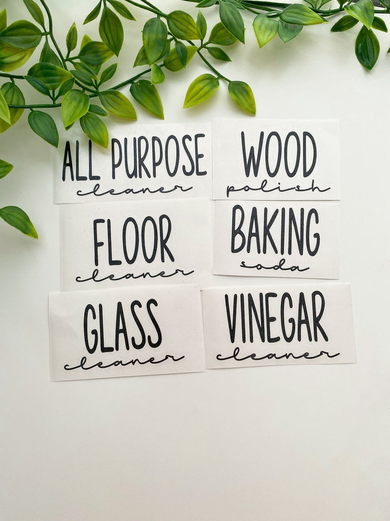 Cleaning Labels, Water Resistant, Spray Bottle Vinyl Decals ...