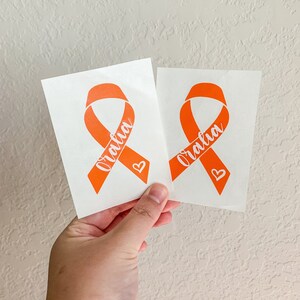 Personalized Orange Awareness Car Decal | Custom Name Multiple ...