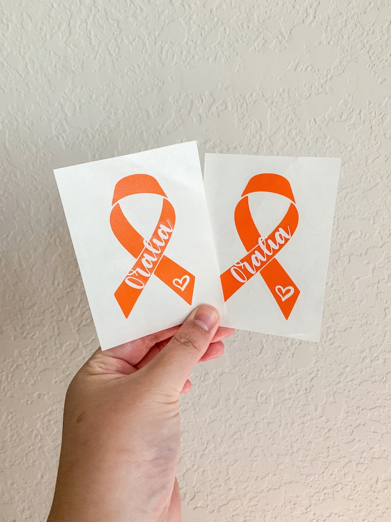 Personalized Orange Awareness Car Decal | Custom Name Multiple ...