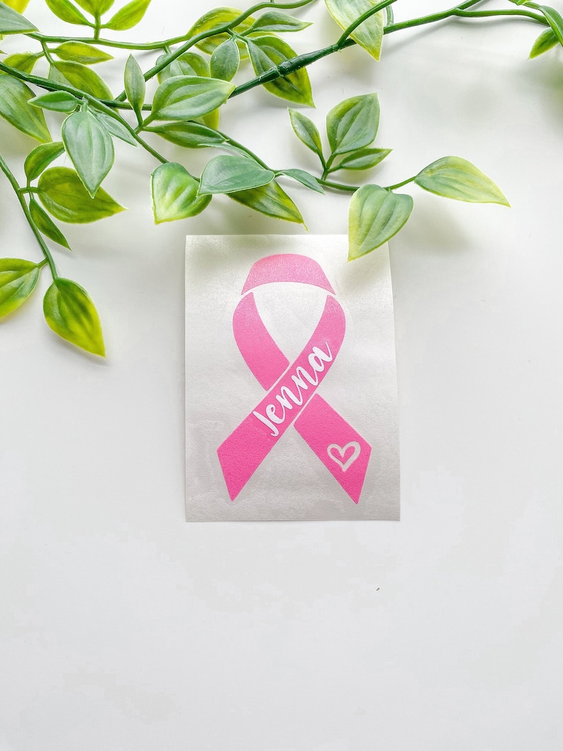Personalized Breast Cancer Sticker Pink Ribbon Vinyl Decal - Etsy