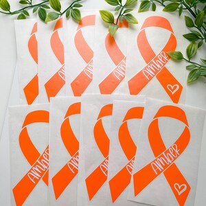 Personalized Orange Awareness Car Decal | Custom Name Multiple ...
