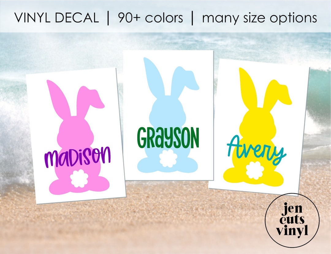 Easter Basket Stickers, Personalized Easter Vinyl Decals, Waterproof ...