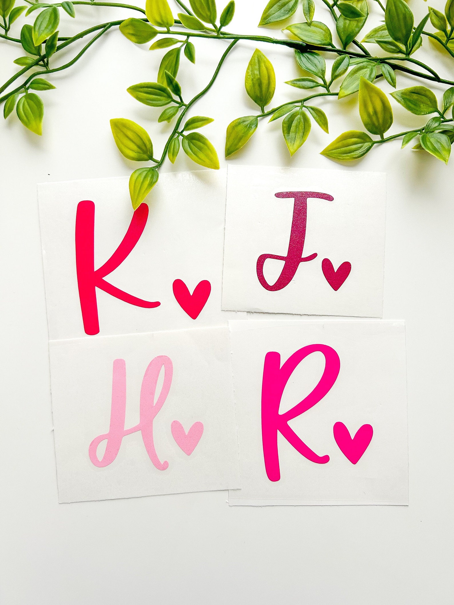 Monogram Letter, Single Letter Sticker, Monogram With Heart, Waterproof ...