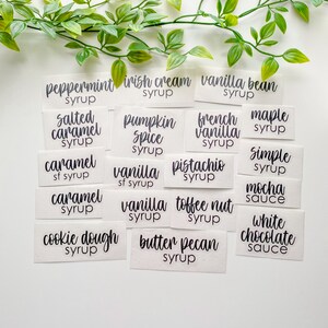 Coffee Syrup Stickers, Waterproof Vinyl Stickers, Syrup Bottle Labels ...