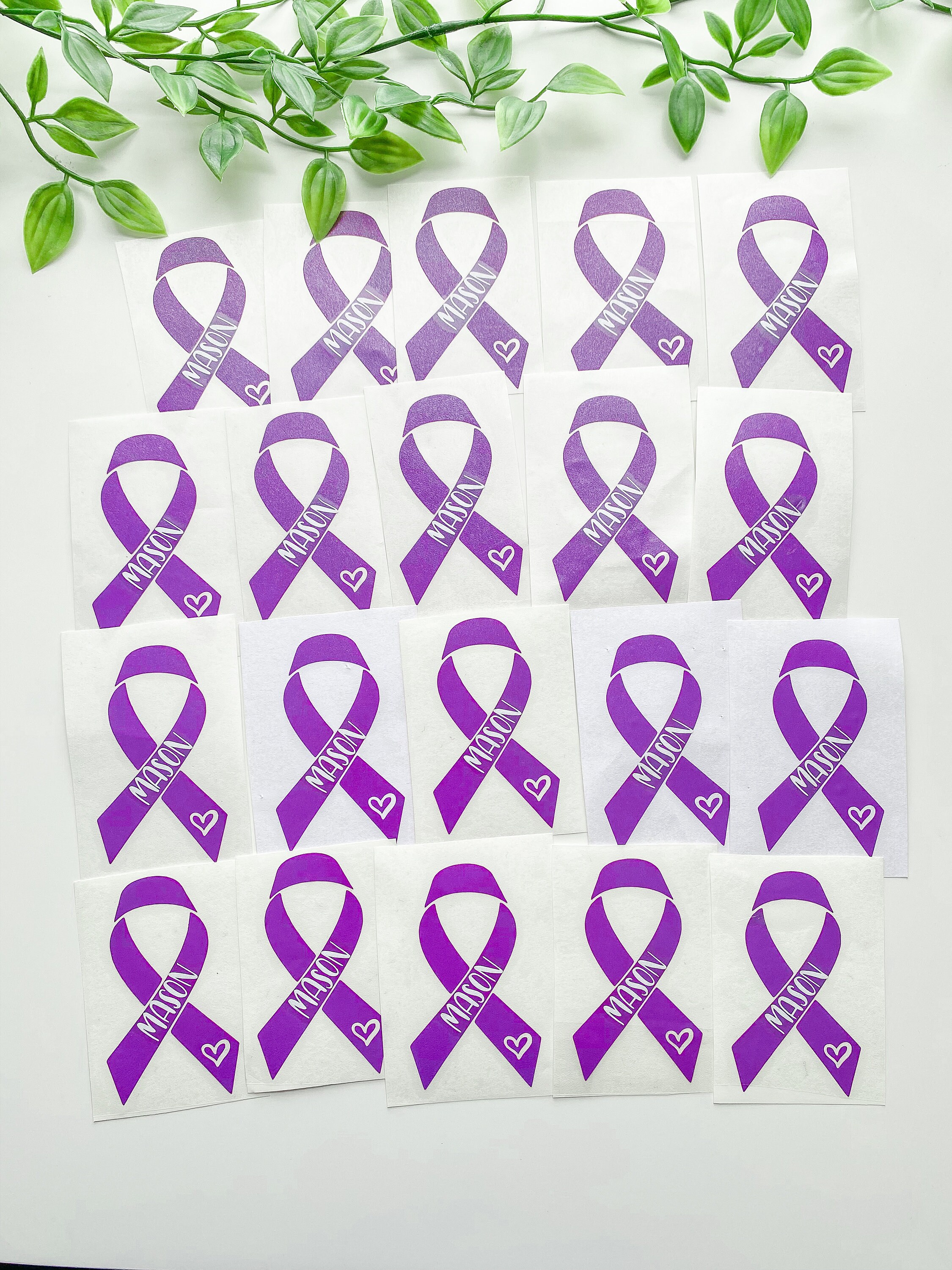BULK Cancer Awareness Ribbon Stickers, Waterproof Vinyl Stickers ...