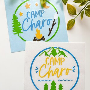 Custom Camp Decals, Waterproof Camping Tumbler Stickers, Personalized ...