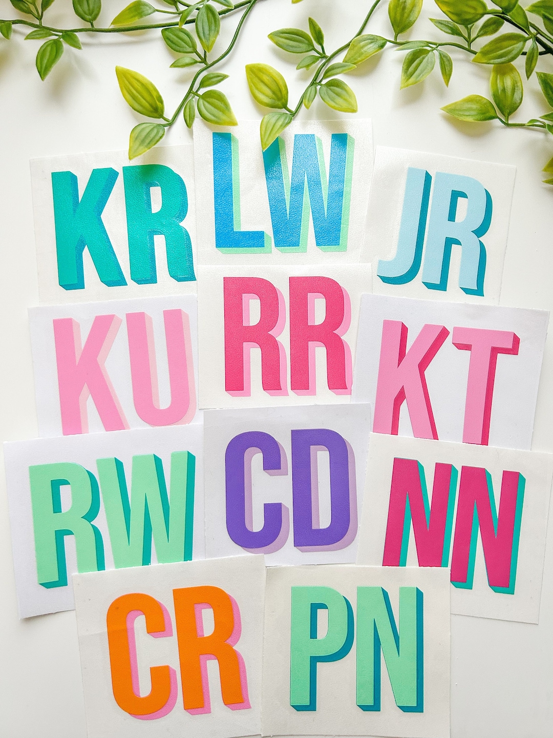 Double Layer Monogram Decal | 3D Shadow Layered Stickers | Personalized ...