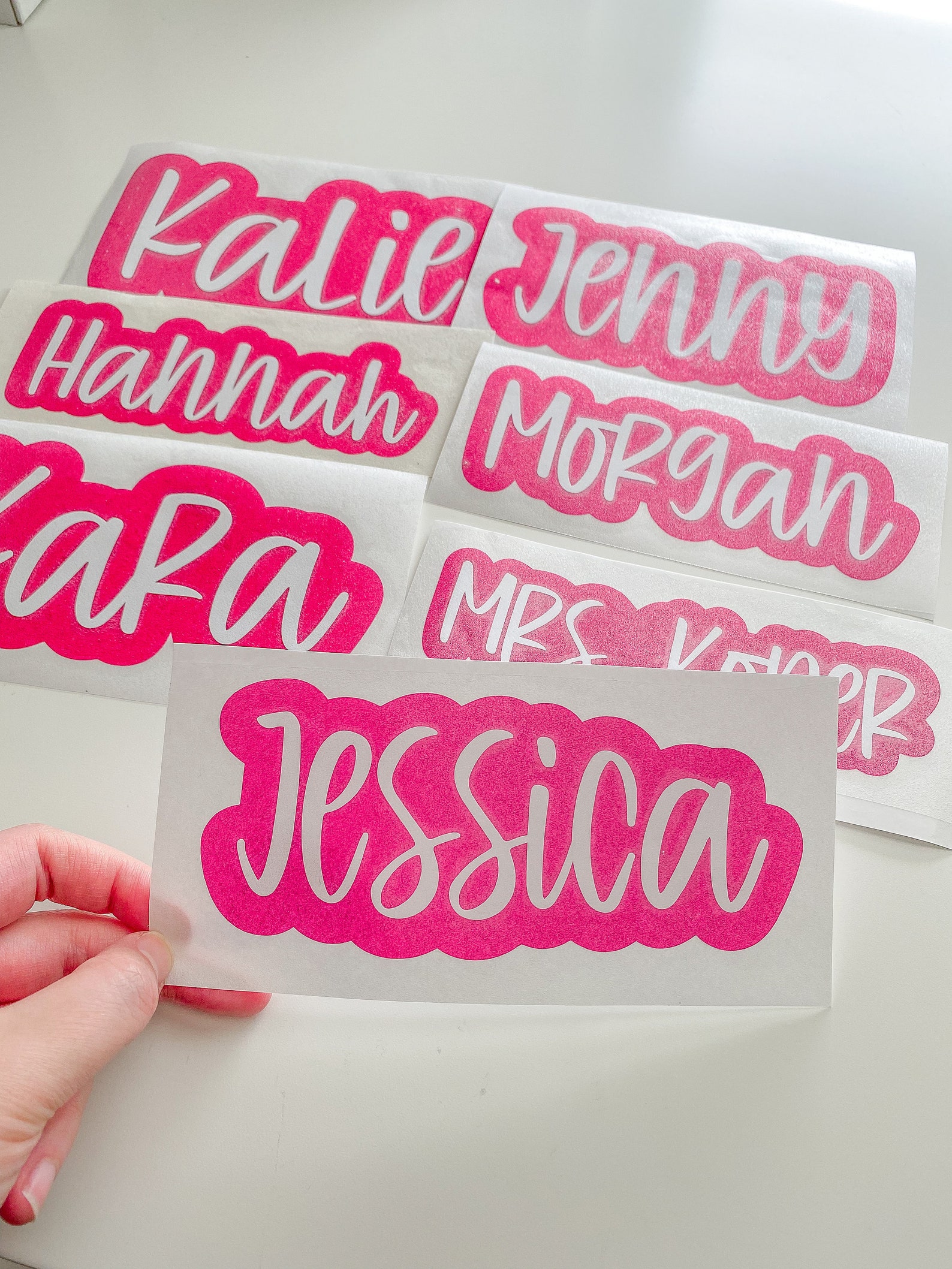 Custom Vinyl Sticker Name. Handwritten Girly Font. Layered - Etsy