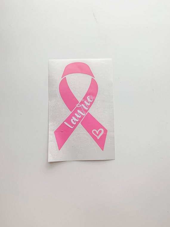 Personalized Breast Cancer Sticker Pink Ribbon Vinyl Decal - Etsy