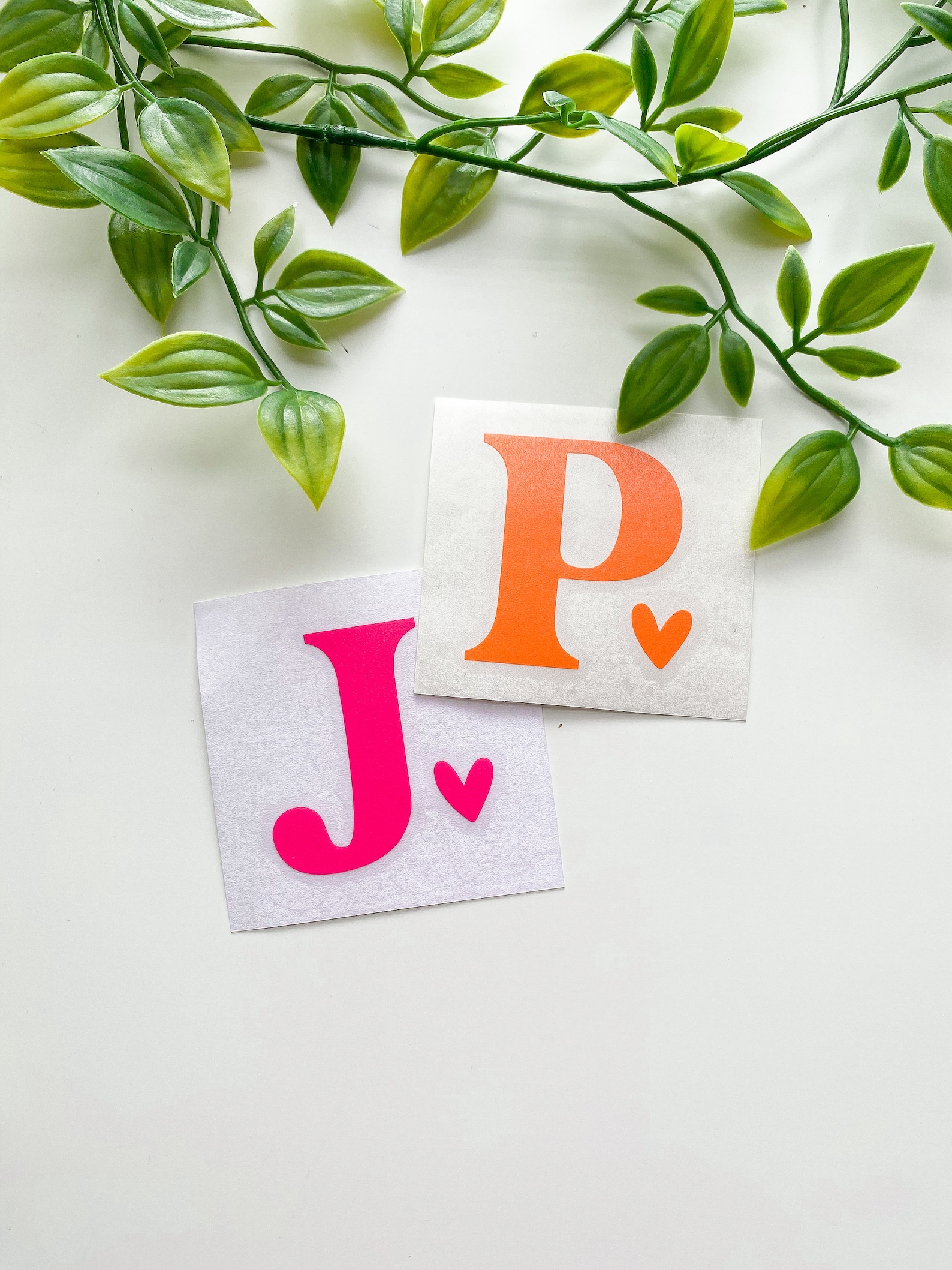 Monogram Letter Sticker, Monogram With Heart, Initial Sticker, Water ...