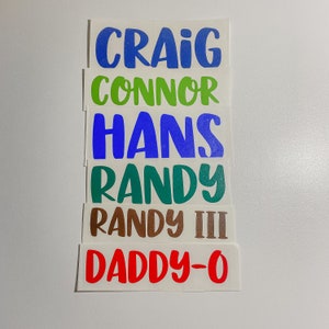 Custom Name Sticker Name Vinyl Sticker Waterproof Vinyl Car - Etsy
