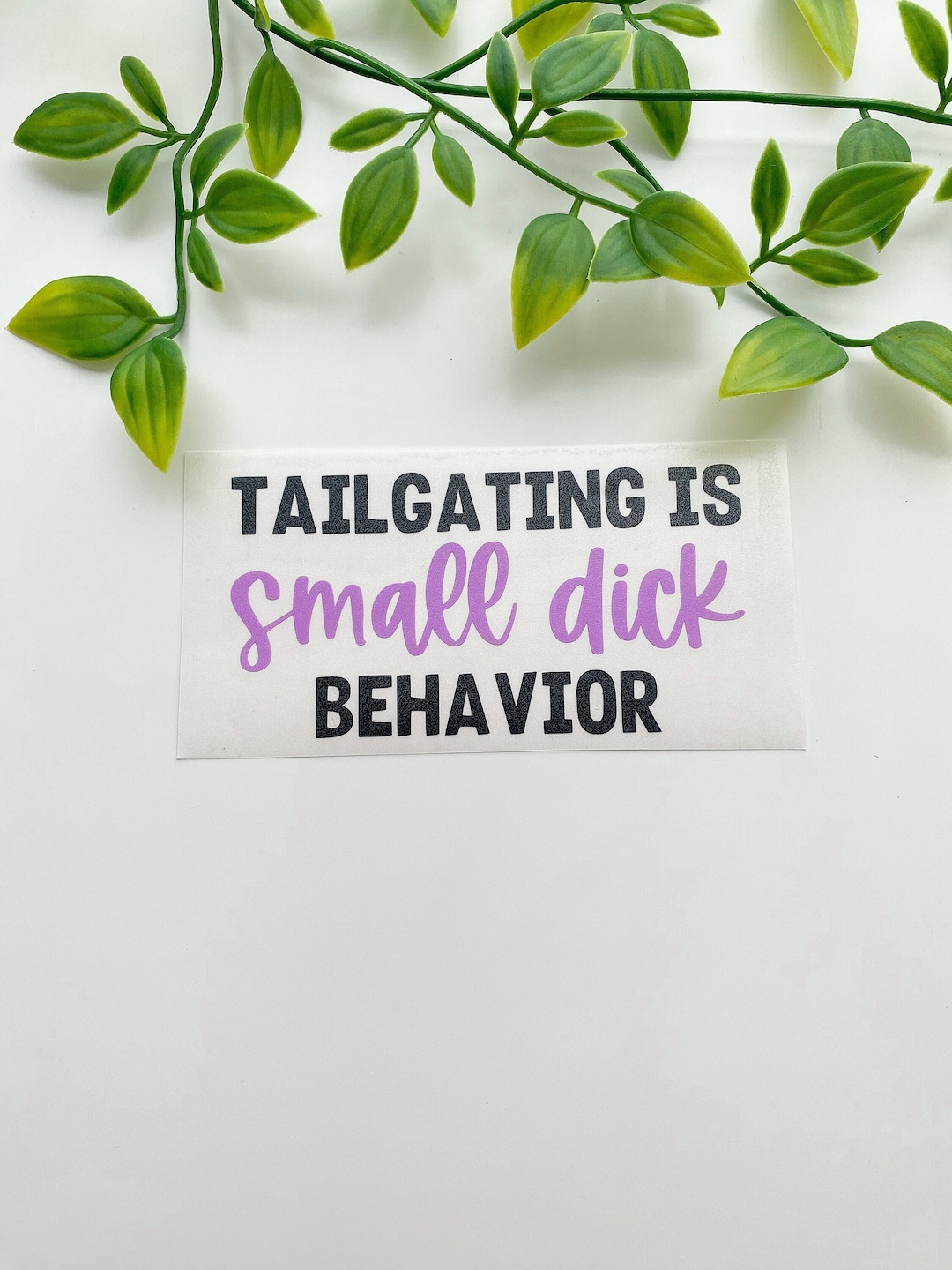 Tailgating Sticker, Funny Car Decal, Tailgating is Small D*** Behavior ...