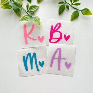 Monogram Letter, Single Letter Sticker, Monogram With Heart, Waterproof ...