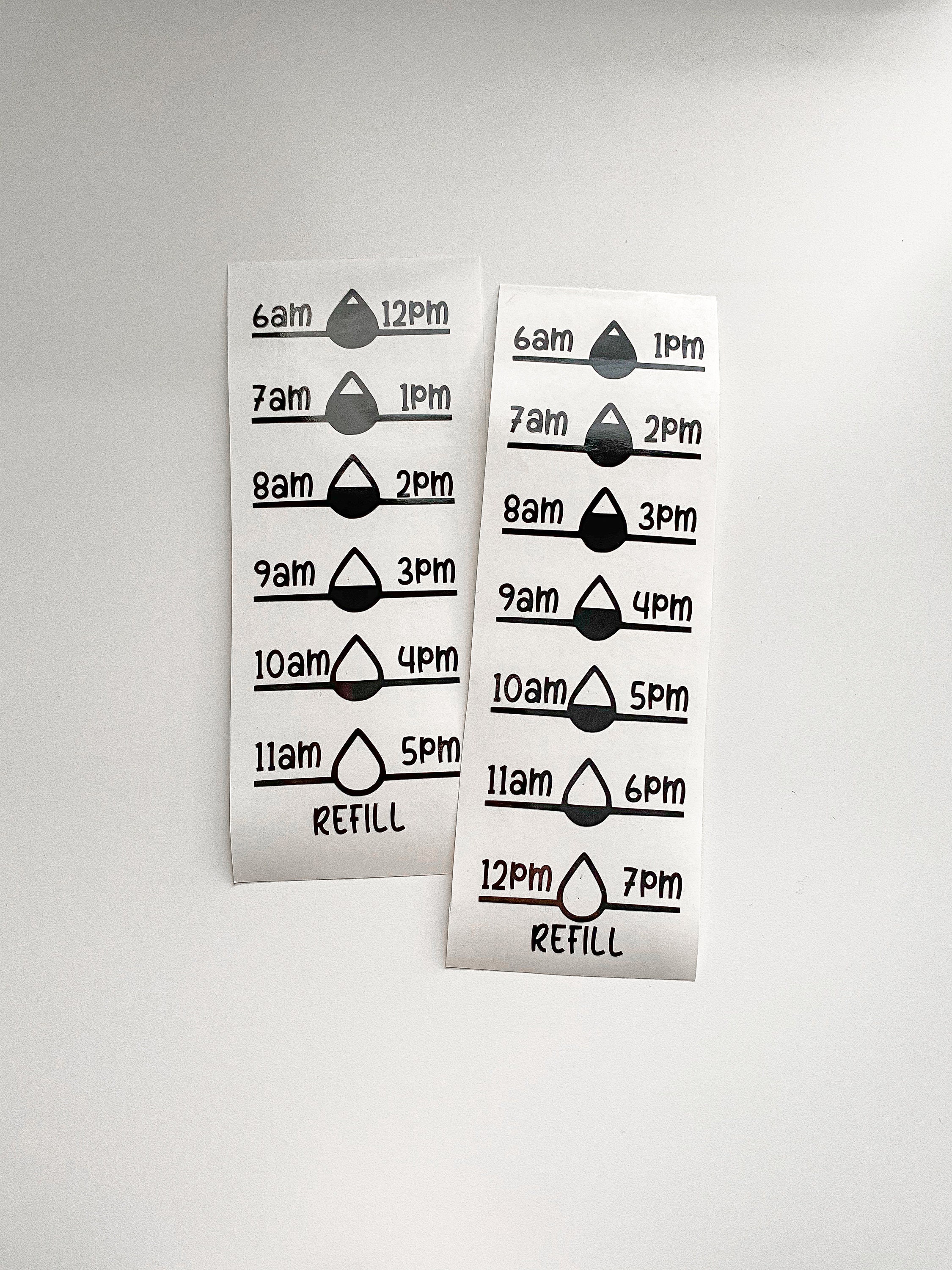Custom Water Timeline Vinyl Decal Sticker Daily Water - Etsy