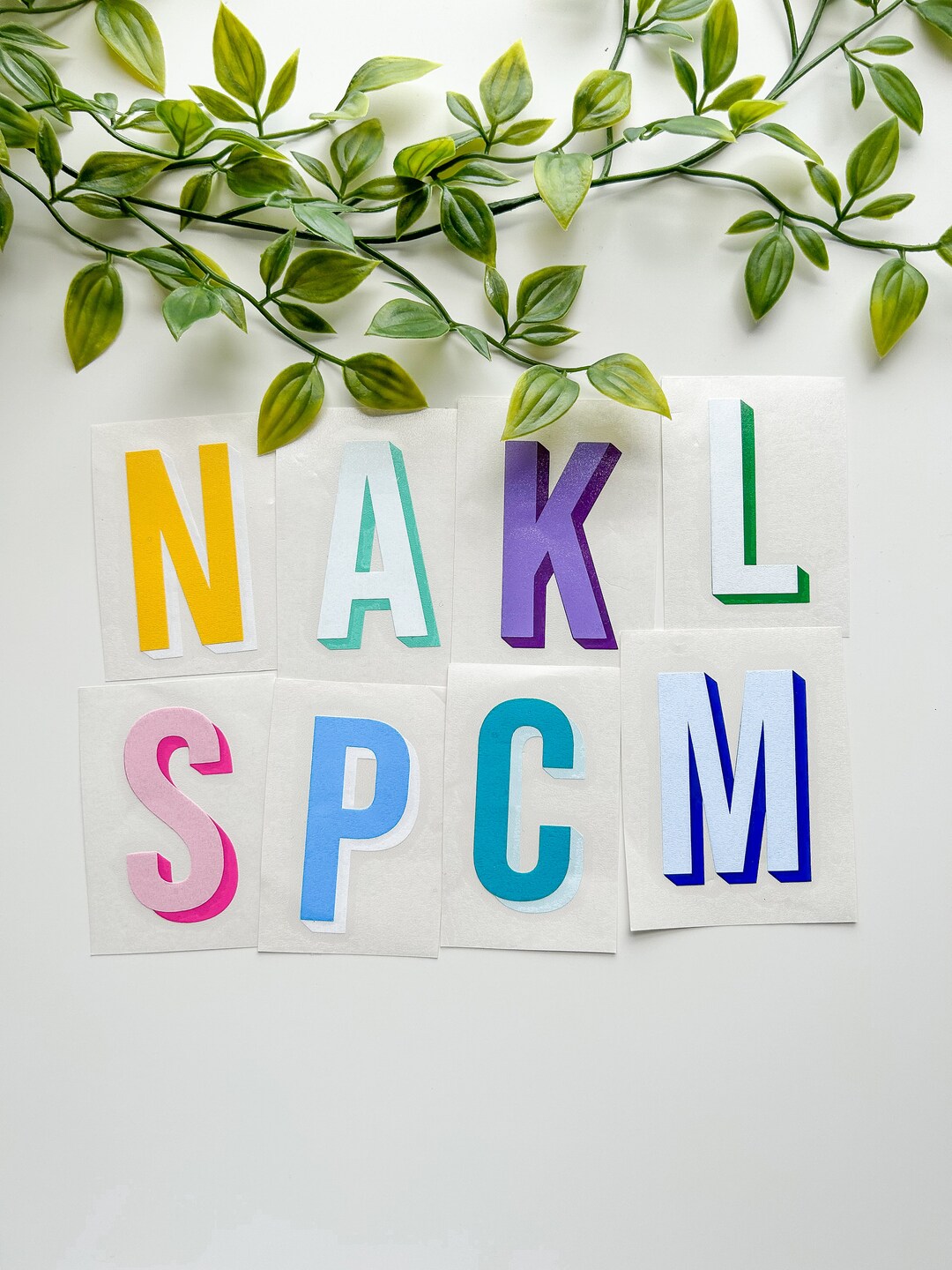 Double Layer Monogram Sticker 3D Shadow Initial Letters - Etsy
