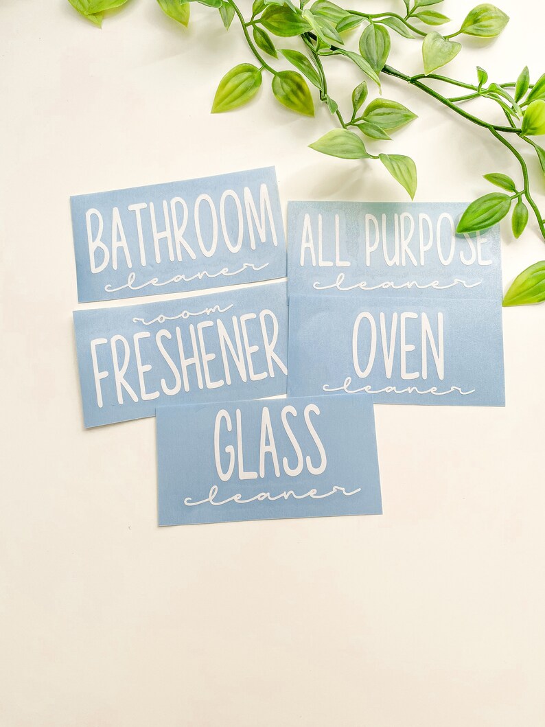 Cleaning Labels, Water Resistant, Spray Bottle Vinyl Decals ...