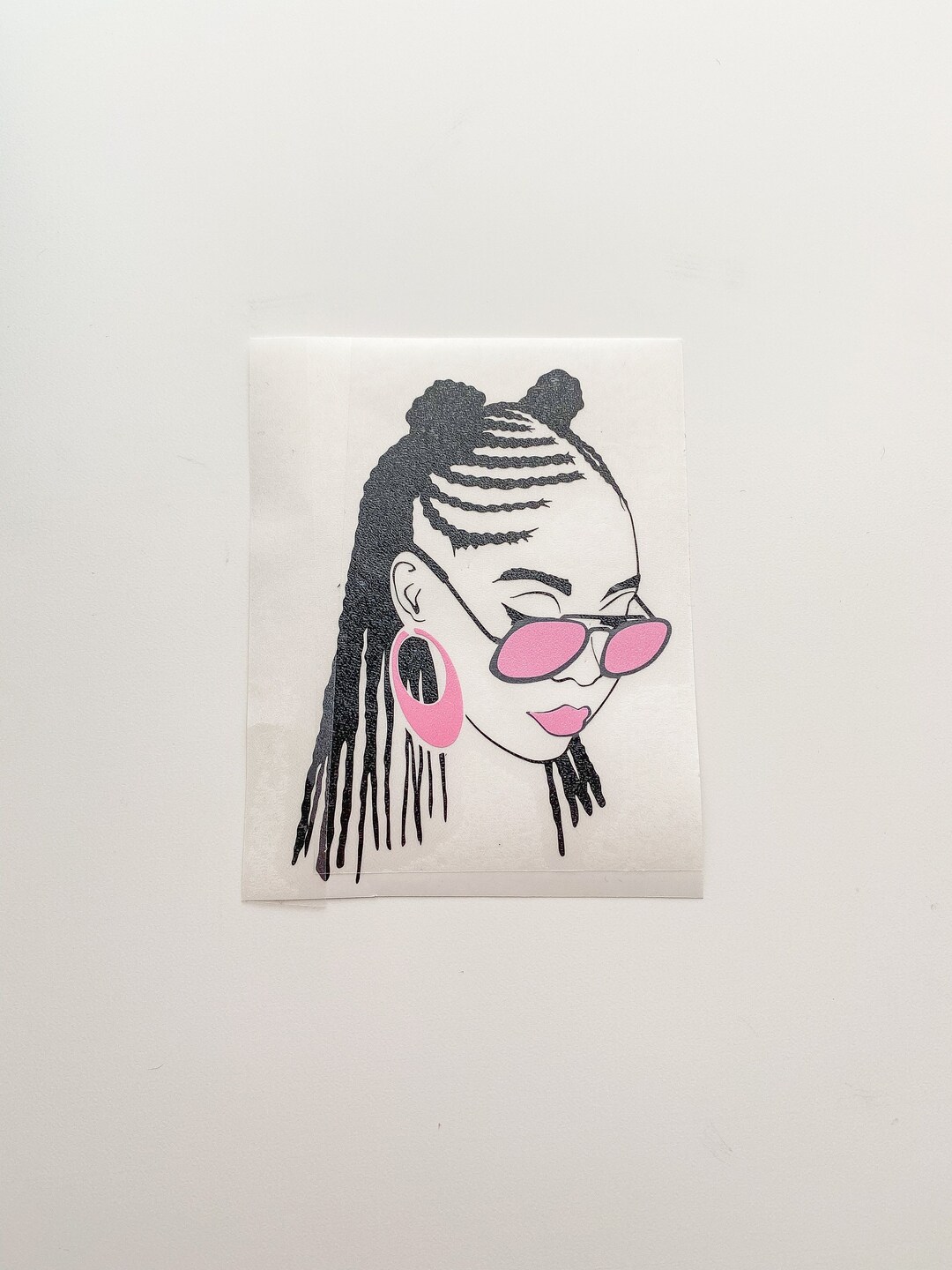 Afro Woman Sticker, Waterproof Vinyl Sticker, Black Girl With Braids ...