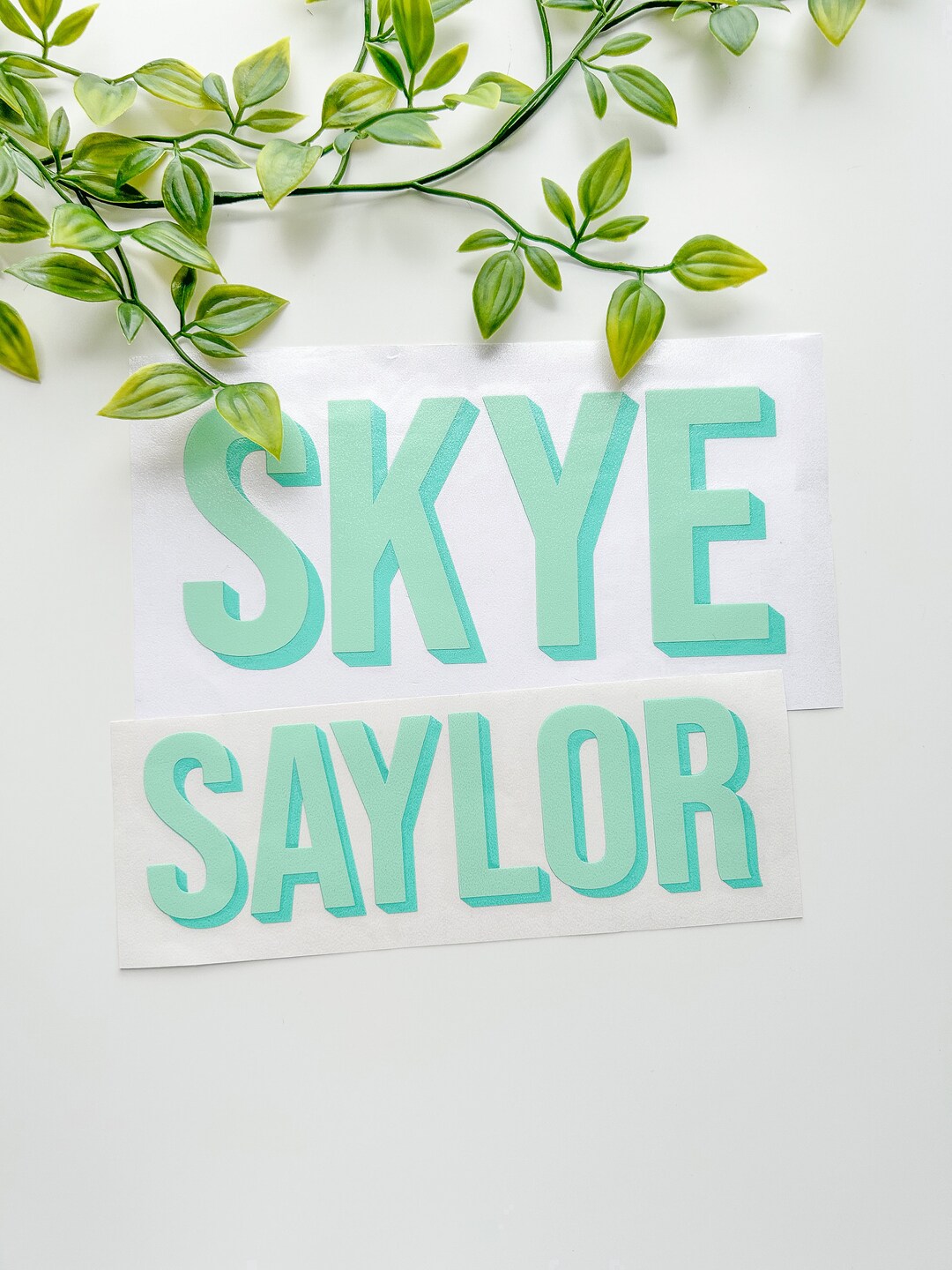 Double Layered Name Sticker, 3D Shadow Name Vinyl Decal, Custom Name ...